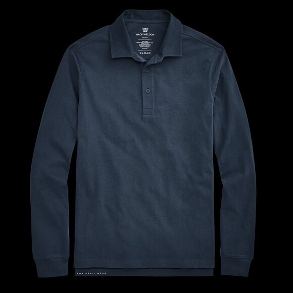 Mack Weldon | Shirts | Mack Weldon Navy Rugby Long Sleeve Polo | Poshmark